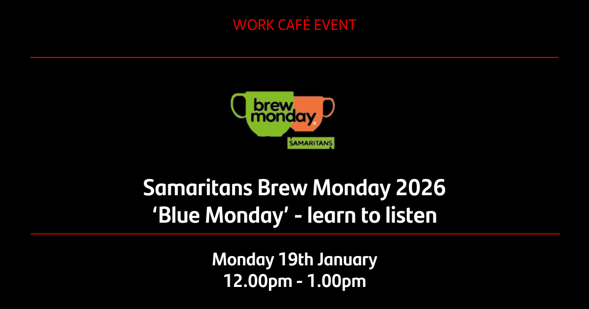 Jersey Samaritans event | Santander Work Café, Jersey